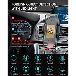 Wireless Car Charger, CHGeek 15W Fast Charging Auto Clamping Car Mount Phone Holder fit for iPhone 14 13 12 11 Pro Max Xs MAX XS XR X 8+, Samsung Galaxy S23 Ultra S22 S21 S20 10+ S9+ Note 9, etc