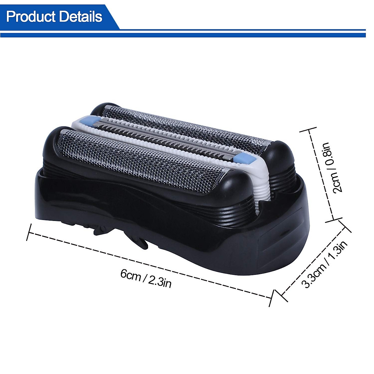 32B Foil & Cutter Shaver Replacement Part for Braun Series 3, Compatible with Braun 310S 320S 330S 340S 360S 380S 350CC 370cc-4 390cc-4 Shaver Foil Cartridge Cassette Head