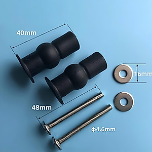 Universal 2PCS Toilet Seat Hinges Screws, Toilet Seat Top Fixing Part, Toilet Seat Fixing Device Rubber Top Nut,Toilet Seat Screws