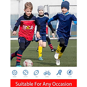 TELALEO Boys Thermal Compression Leggings Pants Youth Fleece Lined Base Layer Tights Cold Weather Heat Gear (Fireball is an AD) Black M