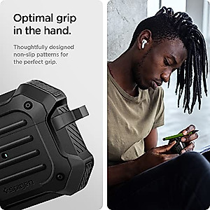 Spigen Tough Armor Designed for Airpods 3rd Generation Case Protective Airpods 3 Case with Keychain (2021) [Dual Layer Solid Protection] - Black