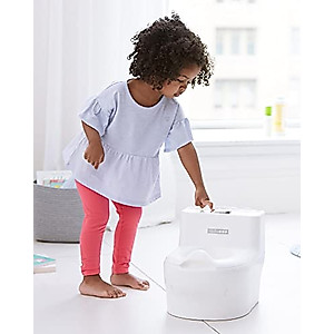 Skip Hop Potty Training Toilet with Easy Clean Coating & Baby Wipes Holder, White