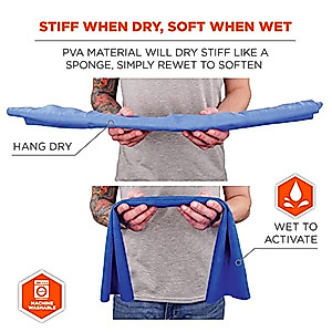 Ergodyne Chill-Its 6602 Evaporative Cooling Towel, Blue 13 inches x 29.5 inches