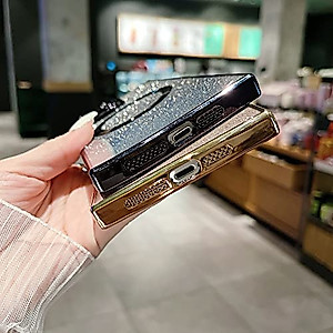 Misscase for iPhone 14 Pro Square Case Compatible with MagSafe, Full Protection Magnetic Glitter Camera Lens Protector Anti-Scratch Dust-Proof Net Cover Gold, (SH-0426-i14P4)