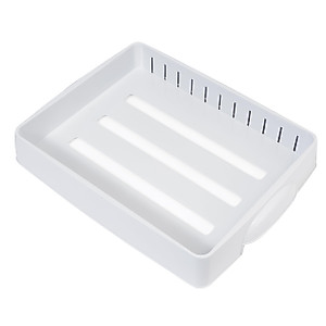 MRX Solutions Food Container Lid Organizer, Large, Adjustable Plastic, Kitchen Cabinet and Drawer Organization, White