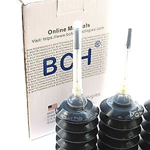 BCH Dye Ink Cartridge Refill Kit for HP 21 56 27 60 61 62 63 64 65 92 94 96 901 74 XL Cartridges 3-Bottle Triple Black ID30-KKK