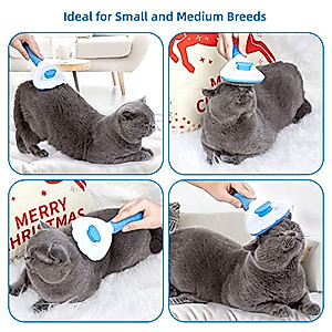 Self-Cleaning Slicker Brush for Dogs & Cats: Dog Grooming Brush for Shedding Tangles Hair Gently Deshedding Dog Brush for Long Haired & Short Haired Dogs Pet