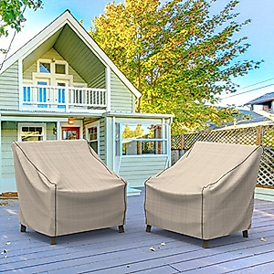 Budge P1W02PM1 English Garden Patio Chair Cover Heavy Duty and Waterproof, Large, Tan Tweed