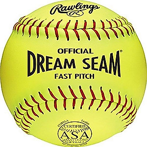 Rawlings | Official DREAM SEAM Fastpitch Softballs | USA/ASA | 11" Pro Leather Cover | C11RYLA | 12 Count