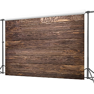 LYWYGG 10x10ft Thin Vinyl Brown Wood Backdrop Photographers Retro Wood Wall Background Cloth Seamless CP-19-1010