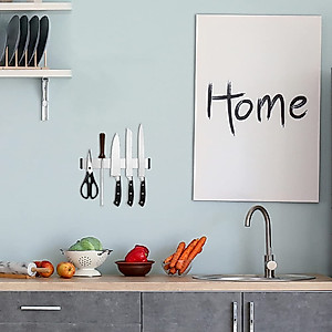 16 Inch Stainless Steel Magnetic Knife Holder for Wall, No Drilling Magnetic Knife Strip with Adhesive for Kitchen Utensil Holder, Art Supply Organizer & Tool Holder