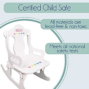 MyBambino Personalized Child's Butterfly Puzzle Rocking Chair Toddler Girl Rocker Flowers
