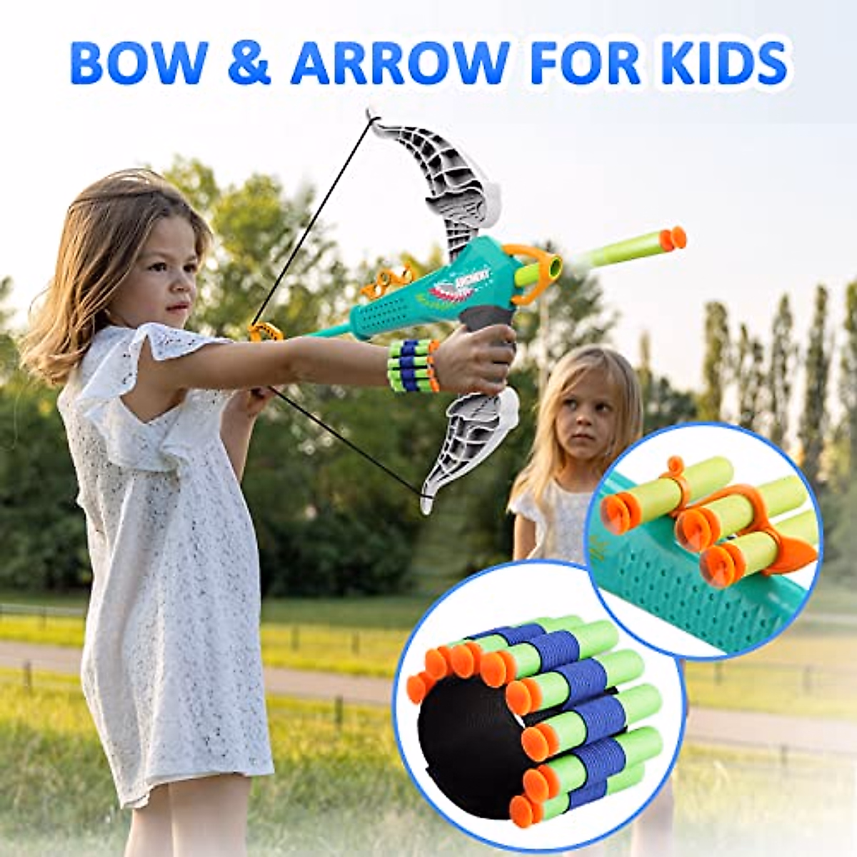 Britik Bow and Arrow for Kids Toys - Archery Set with 20 Suction Cup Arrows, Gifts for Boys Girls Toddler Age 4 5 6 7 8 Year Old