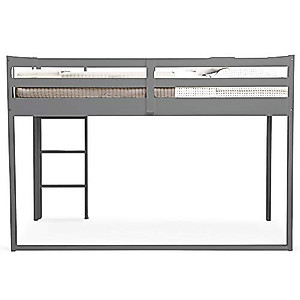 Delta Children Twin Loft Bed with Guardrail and Ladder (Coordinates with Batman, Spider-Man & Harry Potter Tents Sold Separately), Charcoal