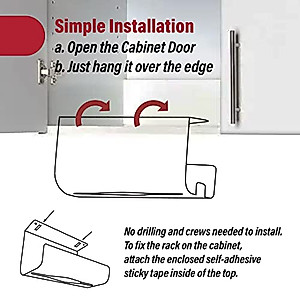 KN FLAX Paper Towel Holder Under Cabinet, No Drilling Needed Paper Towels Hanger with Magnetic Bulletin Board for Memo and Kitchen Timer - Grey