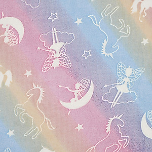 Qaba Kids Sofa Chair, Toddler Sofa with Glow in The Dark Fairy Design & Wooden Frame, Upholstered Baby Sofa for 18-36 Months for Bedroom, Livingroom, Playroom, Kid Room, Multicolor