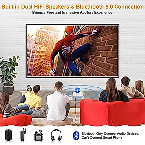 5G WiFi and Bluetooth Projector Built in DVD Player, OSQ Outdoor Movie Projector, Portable DVD Projector 1080P Support with Carry Bag, Compatible with iOS/Android/TV/HDMI/USB