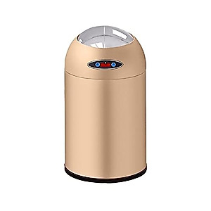 Garbage Can 8L/12L White Creative Intelligent Induction Trash Can Large-Capacity Garbage Storage Box Home Kitchen Living Room Study Bathroom Trash can ( Color : Gold , Size : 12L )