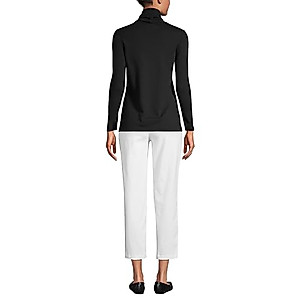 Lands' End Women s Shaped Supima Turtleneck Black Regular Large