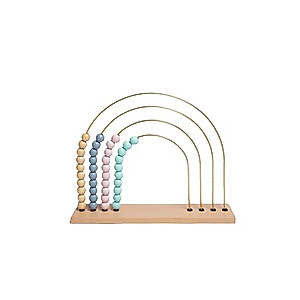 Hoky’s Hut Aesthetic XL Rainbow Abacus 14” x 11.25”- Montessori Toy for 1 Year Old & up 2-in-1 Sensory Toy & Kids Room Decor, Nursery Decor, Kids Bookshelf Decor, Unique or Kids Gifts, Hot Toy