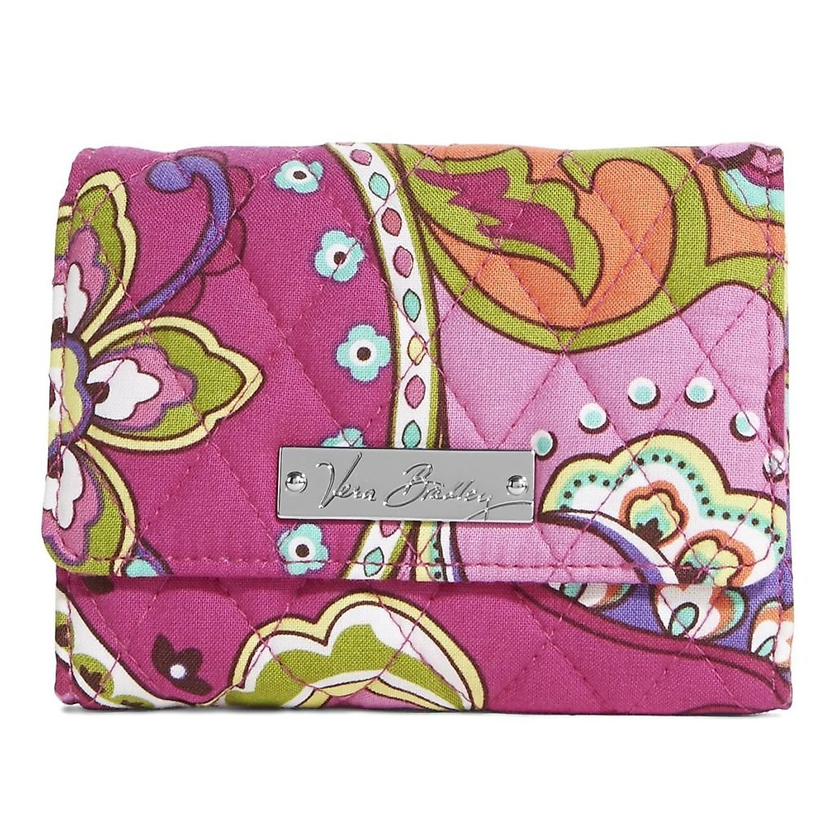 Vera Bradley Petite Trifold Wallet (Pink Swirls)
