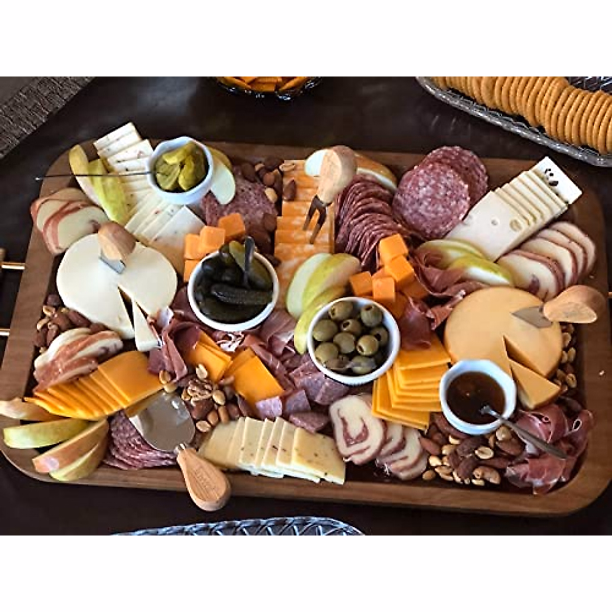 Linwnil Cheese Knife Set with Gift Box for Charcuterie Accessories Stainless Steel Knives with Wood Handle Cheese Slicer