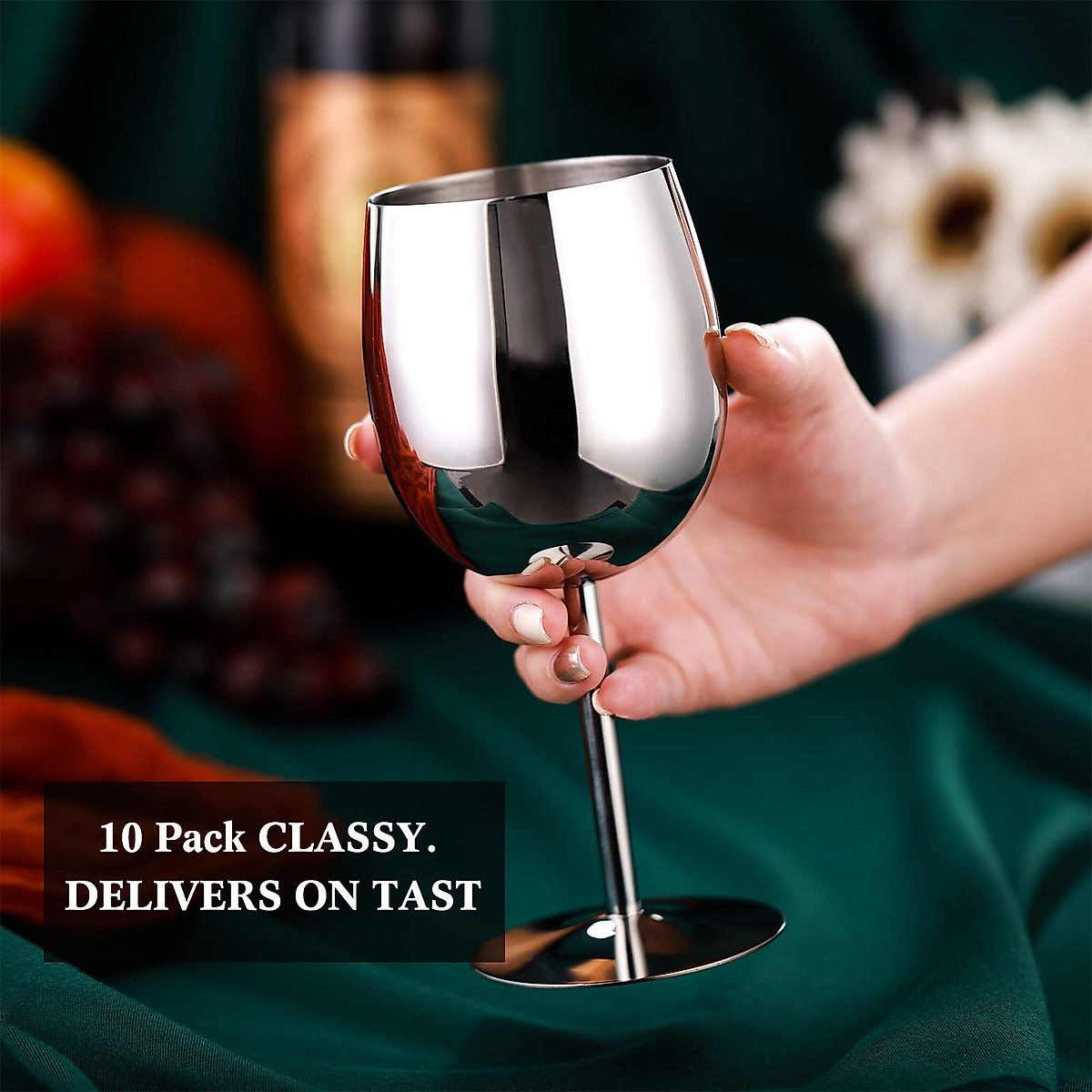 12 Set Stainless Steel Wine Glasses Metal Unbreakable Wine Glass 12 oz Portable Steel Wine Glass Wine Goblet Stemmed Wine Glasses Goblet Set for Outdoor Travel Camping Picnic, Silver