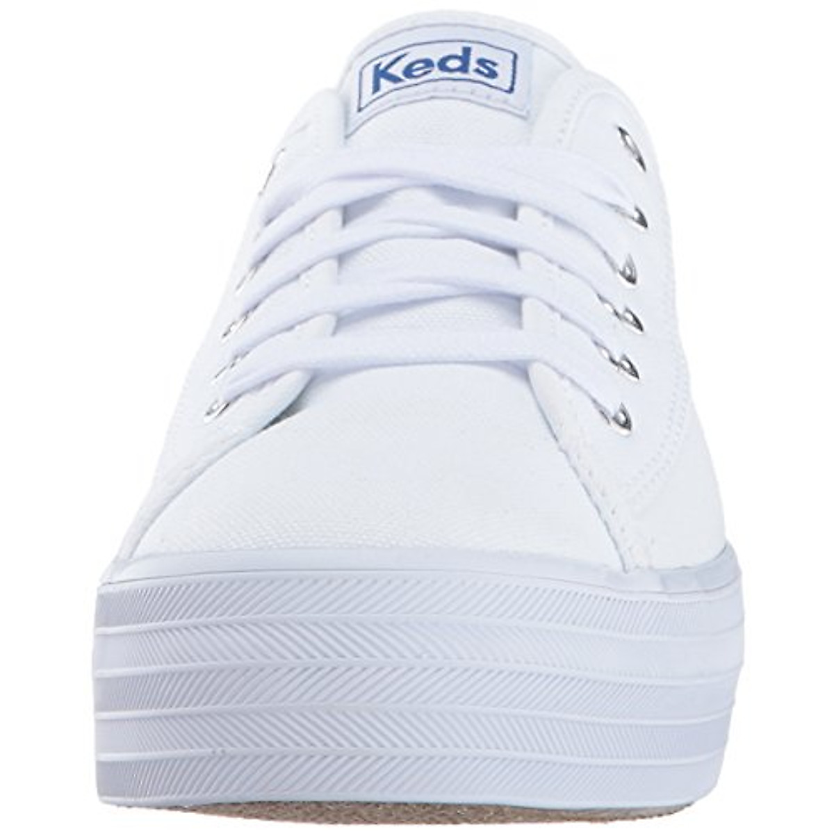 Keds Women's Triple Kick Canvas Fashion Sneaker, White, 9 M US