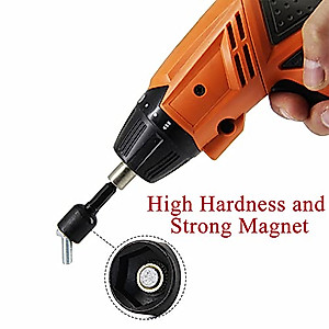 MacWork 14PC Power Magnetic Nut Driver Drill Bit Set Socket Bit Adapter metric&SAE Socket for Wrench Screw 1/4" Driver Hex
