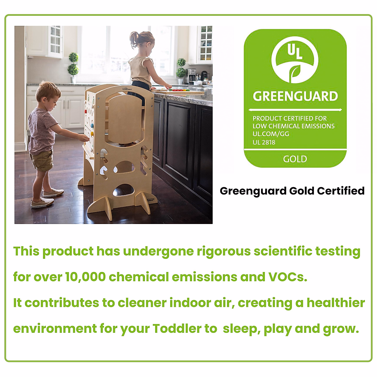 Little Partners Limited Edition Learning Tower®, Toddler Tower - Wooden Kitchen Stool and Helper Tower for Babies, Toddlers and Kids, Team Building Skills, Kitchen Step Stool (Natural)