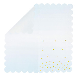 100 Pack Cocktail Napkins for Girl Baby Shower, Wedding, Birthday Party (5 x 5 in, Ombre Blue)