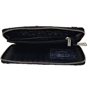 Loungefly Disney Wallet Mickey Minnie Mouse Daisy Donald Duck Zip Clutch White Saffiano Faux Leather