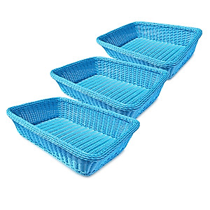 Colorbasket Rectangular Thick Trim Storage Basket, (Blue)