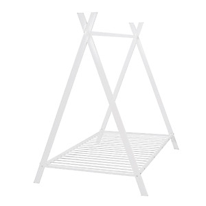 Bellemave Floor Bed Twin Size for Kids, Metal Montessori Floor Bed, Twin House Bed for Kids Girls Boys, Tent Bed, Twin,White