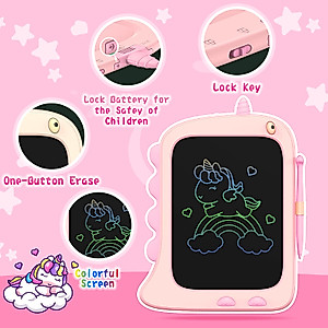 ORSEN 8.5 Inch LCD Doodle Board Tablet for Girls - Unicorn Drawing Pad for Kids 2-7 Years Old - Travel Toy Birthday Gift