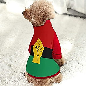 FunnyStar Black Power African Flag Warm Fleece Lined Dog Sweatshirt Pullover Cat Sweater Comfortable Pet Clothes red-style S
