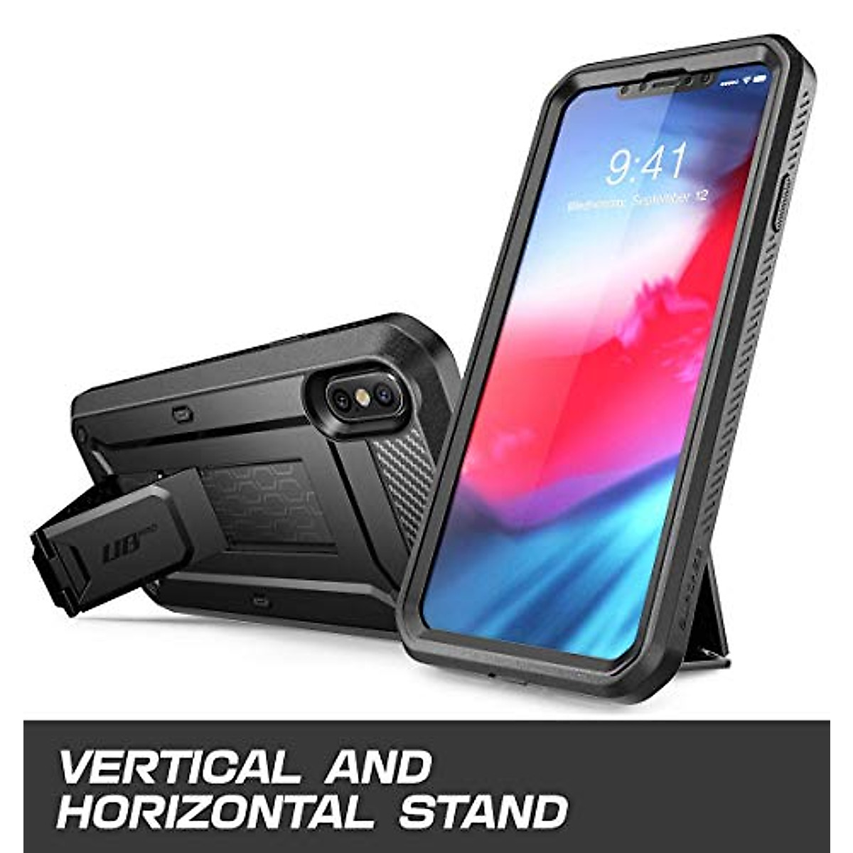 SUPCASE [Unicorn Beetle Pro Series] Case Designed for iPhone XS Max , Full-Body Rugged Holster Case with Built-In Screen Protector kickstand for iPhone XS Max 6.5 Inch 2018 Release (Black)