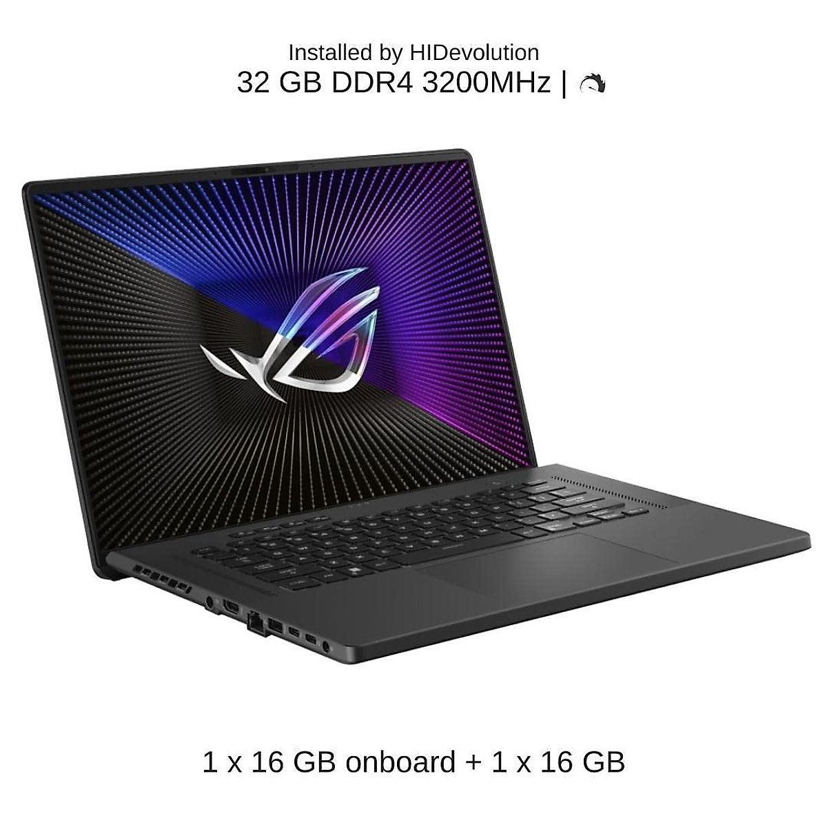 HIDevolution ASUS ROG Zephyrus G16 GU603VV 16" FHD+ 165Hz, 2.4 GHz i7-13620H, RTX 4060, 32 GB DDR4 RAM, 1 TB PCIe SSD, Windows 11 Home