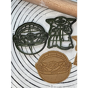 Premium Star Wars Set of 2 Baby Yoda Grogu Cookie Cutter’s & Molds 4.5" Produced by 3D Kitchen Art