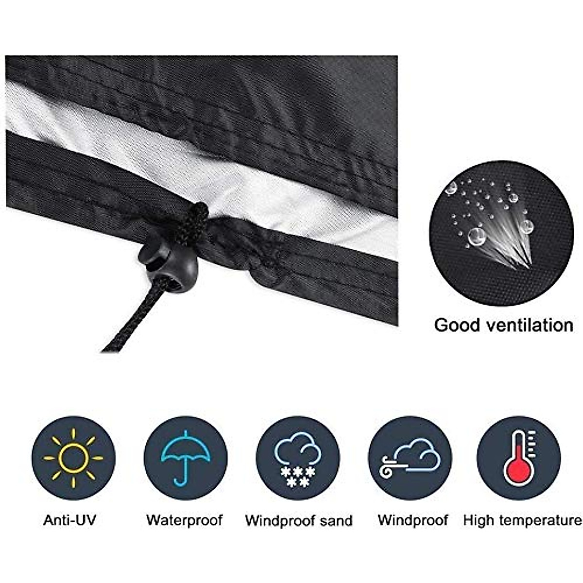 Bigzzia Patio Furniture Set Cover, Rattan Cube Set Cover 420D Oxford Fabric Patio Table Cover Windproof Anti-UV with 4 Fixing Buckles for Garden Tables Chairs (126x126x74cm/49.6x49.6x29.1)