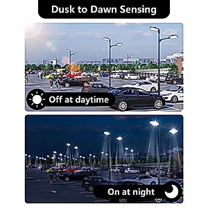 OKELI Commercial LED Street Light, 100W Hight Bright Parking Lot Lighting with Adjustable Arm Mount, Outdoor Waterproof Dusk to Dawn Photocell Shoebox Pole Area Lights for Stadium, 15600LM, 6000K