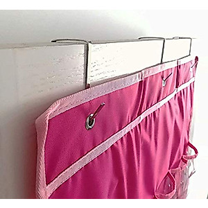 Cher Intellectuel Toy Storage, The Door Storage Organizer Holder, 24 Clear View Pockets, for Small Dolls, Cars, Jewelry, Hair Accessories, Arts & Crafts, Bead, Sewing, and More (Pink)