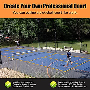 HELOIA Pickleball Court Marking kit Anti Slip Tape for Asphalt or Concrete, for Tennis, Badminton, Gym Floor, Basketball or Pickleball Tape, 1.6 in x 65 ft - 4 PCS