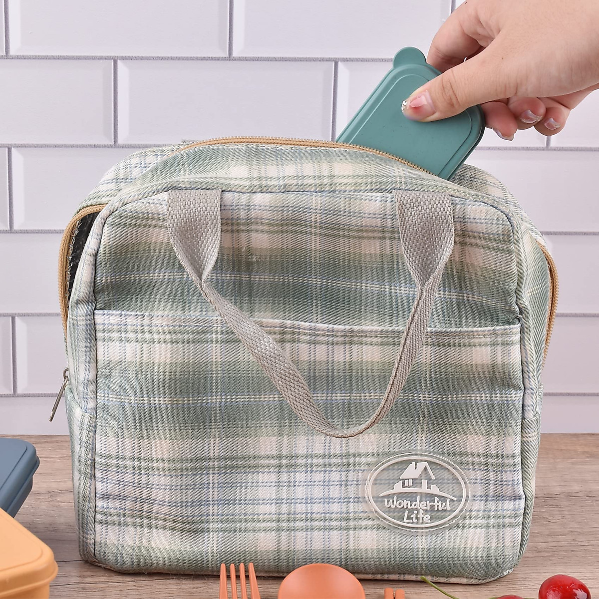 Travel Utensils with Case, Reusable Utensils Set with Case, Lunch Box Utensils Set Portable Utensils Set for Lunch Box School Picnic Travel Camping or Daily Use (4 Colors)