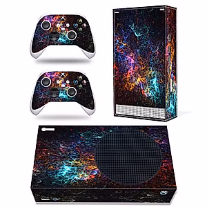 Xbox Series S Full Body Skin Stickers Protective Cover for Microsoft Xbox Series S Console and Vinyl Decal Controllers(Colorful Silk)
