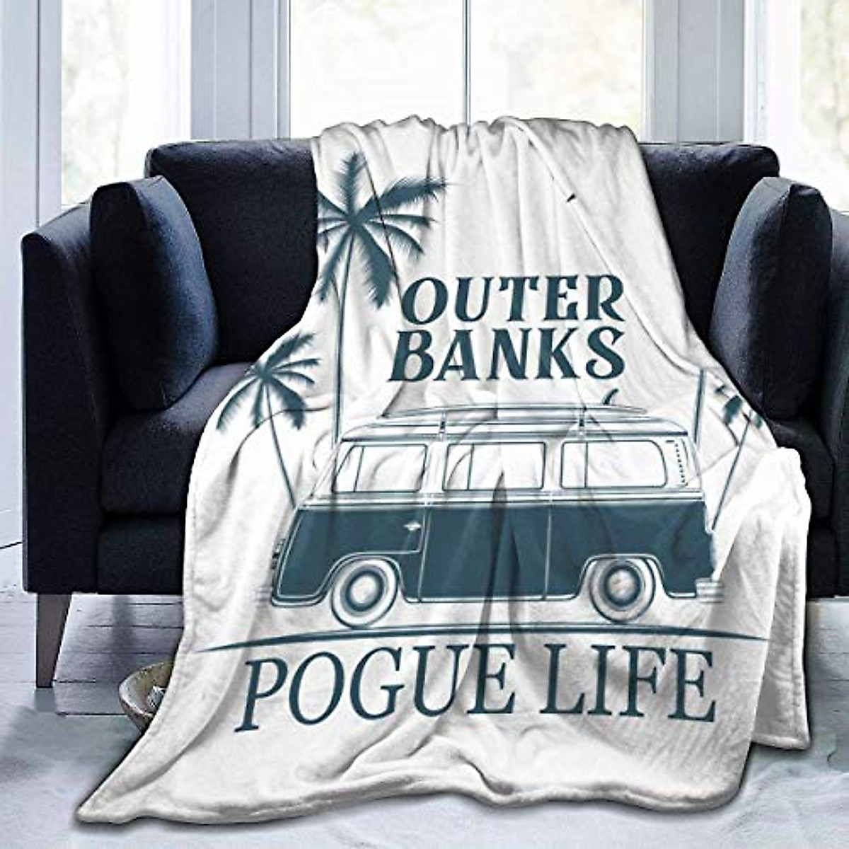 Pogue Life, Outer Banks North Carolina Super Soft Microfleece Blanket, Used On Bed Sofa Bed Adult Parents and Children Throw Blankets Suitable for All Seasons 60"x80"