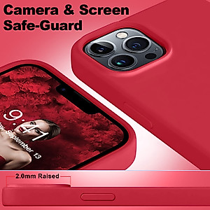 LOVE 3000 Compatible with iPhone 13 Pro Max Phone Case | Thickening Liquid Silicone | Anti-Scratch Microfiber Lining | Full-Body Duty Heavy Protection Case for iPhone 13 Pro Max Women Girls, Red