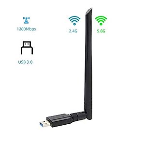 Geekworm Jetson Nano WiFi Adapter Dual Band Wireless USB 3.0 Adapter 5GHz and 2.4GHz 1200Mbps Network Card