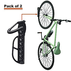 Wallmaster Bike Rack Garage Wall Mount Bicycles 2-Pack Storage System Vertical Bike Hook for Indoor