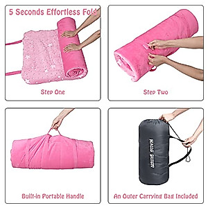 Kids Sleeping Bag for Girls, Glow in The Dark Slumber Bag, Sleeping Bag for Kids with Pillow, Soft Sleeping Bag for Toddler, Sleeping Bags for Girls Boys Daycare, Naps and Sleepovers,63" x 29"